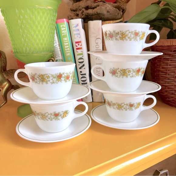 Pyrex | Dining | Vintage Pyrex Milkglass Mugs Spice Of Life Pattern ...